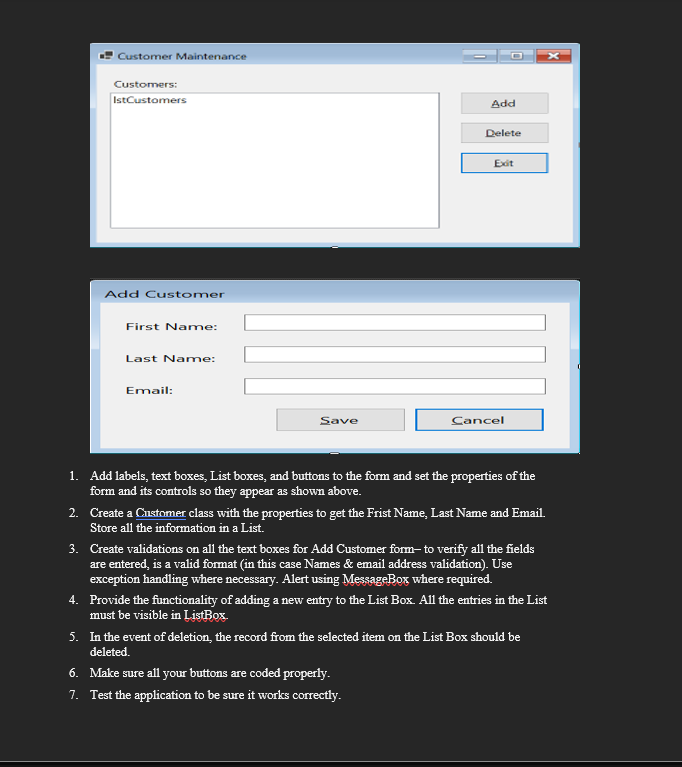Solved 1. Add labels, text boxes, List boxes, and buttons to | Chegg.com