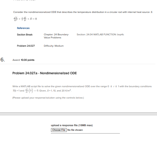 Solved Consider the nondimensionalized ODE that describes | Chegg.com