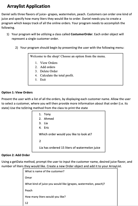 Solved Please help me code this application in java. It must | Chegg.com