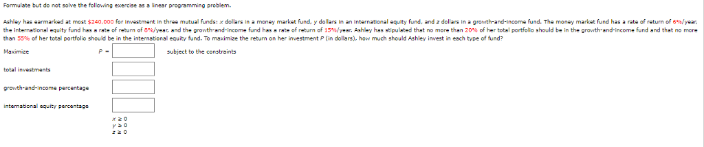 Solved Formulate but do not solve the followwing exercise as | Chegg.com