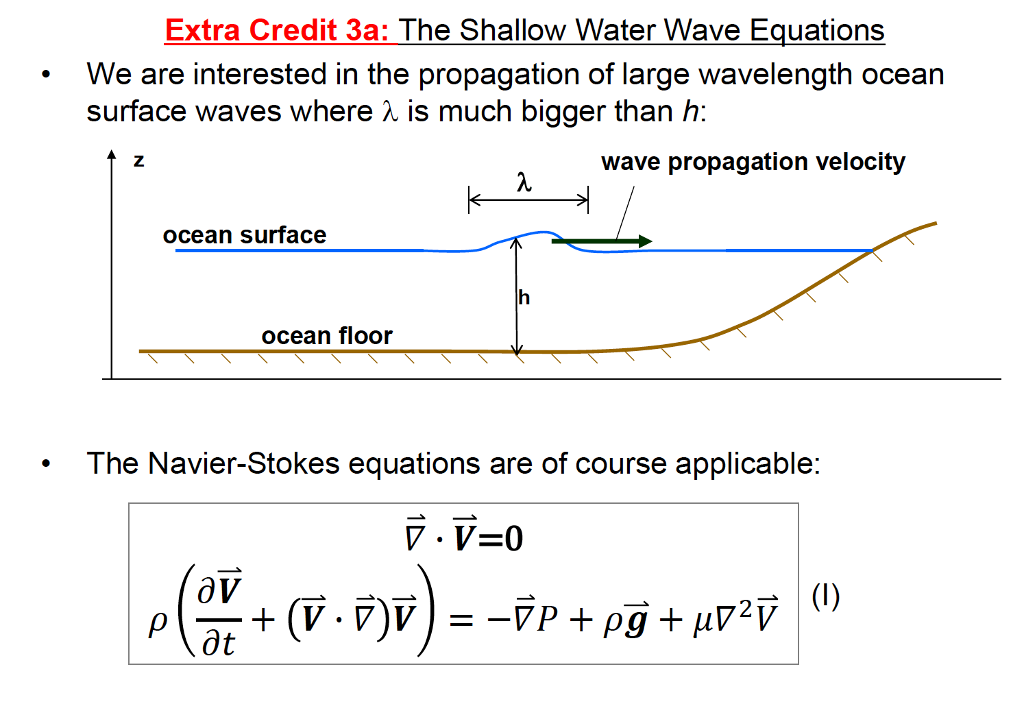 Extra Credit 3a: The Shallow Water Wave Equations We | Chegg.com