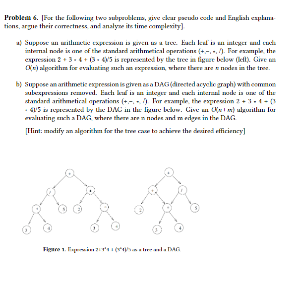 Solved Problem 6. [For the following two subproblems, give | Chegg.com