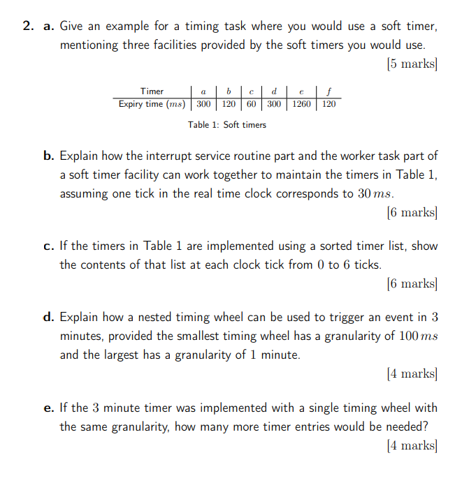 Solved 2. a. Give an example for a timing task where you | Chegg.com