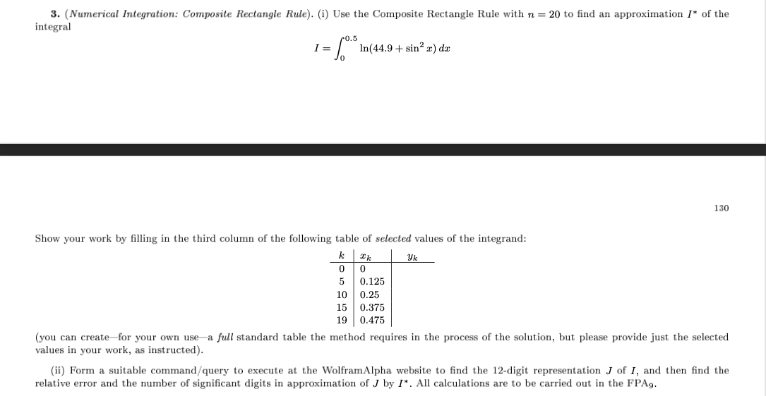 Solved 3. (Numerical Integration: Composite Rectangle Rule). | Chegg.com