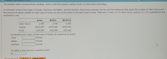 The problem below involves three variables. Solve it | Chegg.com