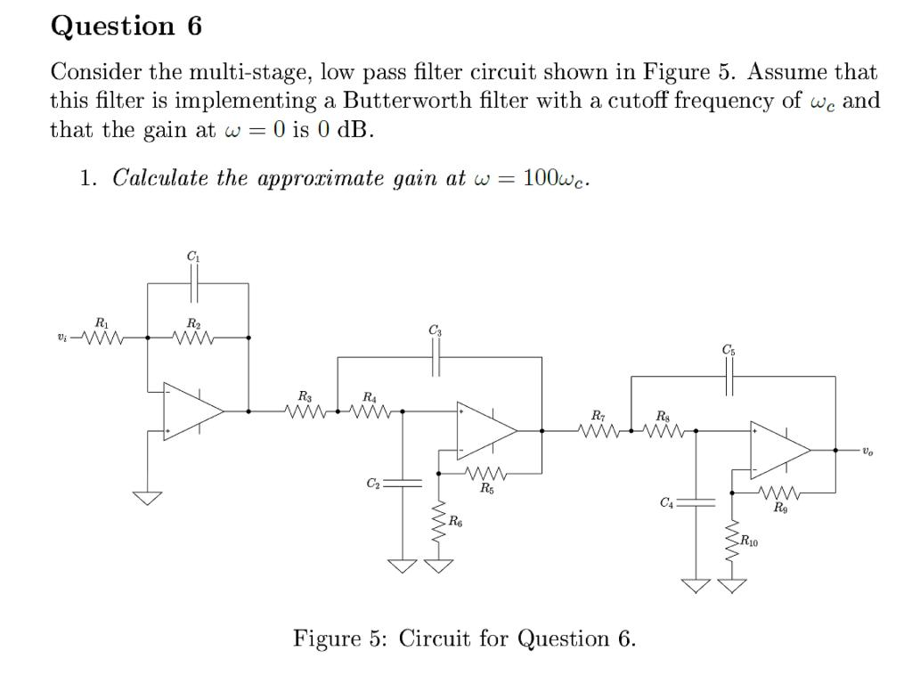 Consider the multi-stage, low pass filter circuit | Chegg.com