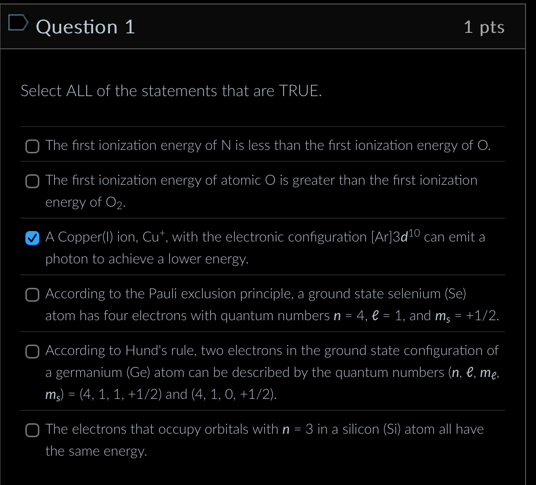 Solved Question 1Select ALL of ﻿the statements that are | Chegg.com
