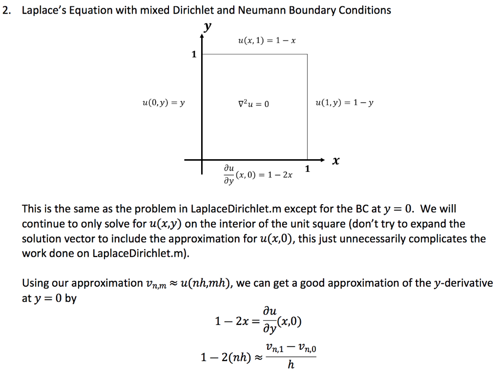 2. Laplace's Equation with mixed Dirichlet and | Chegg.com