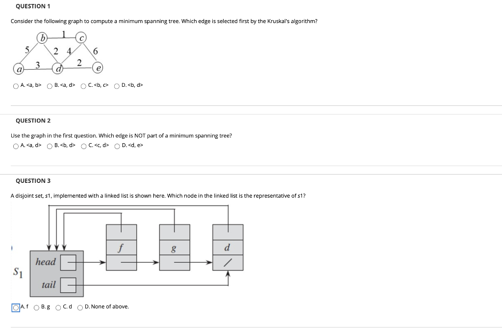 Solved QUESTION 1 Consider the following graph to compute a | Chegg.com