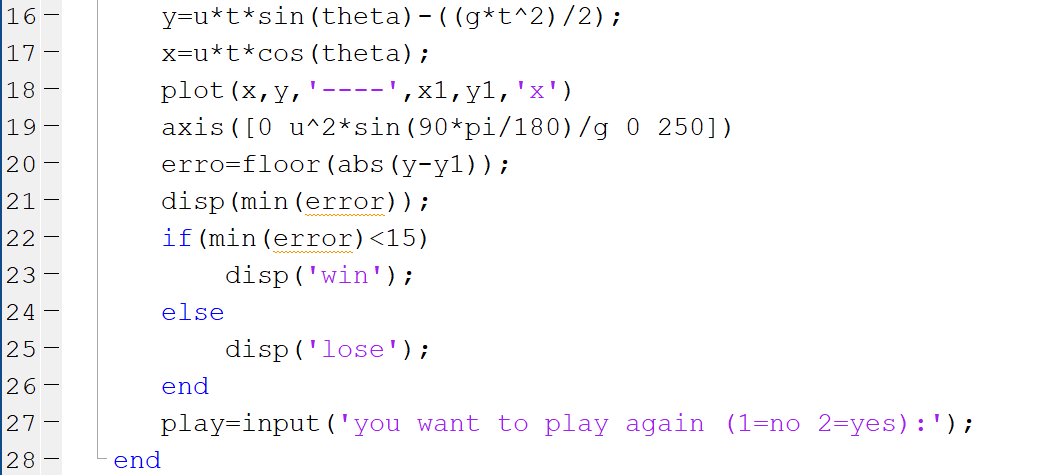Solved Program a "game” that fires a projectile towards a | Chegg.com