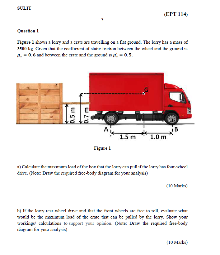 Solved statics a) the car is 4x4 wheel drive b) only the two | Chegg.com
