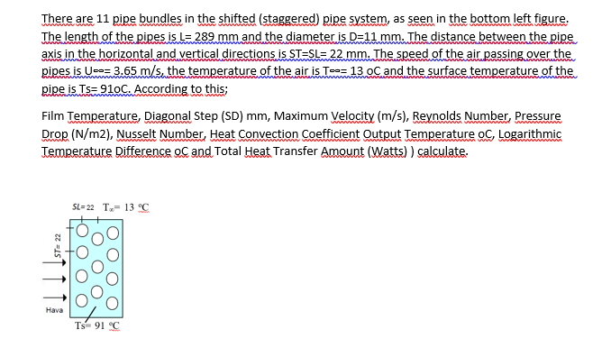Solved There are 11 pipe bundles in the shifted (staggered) | Chegg.com