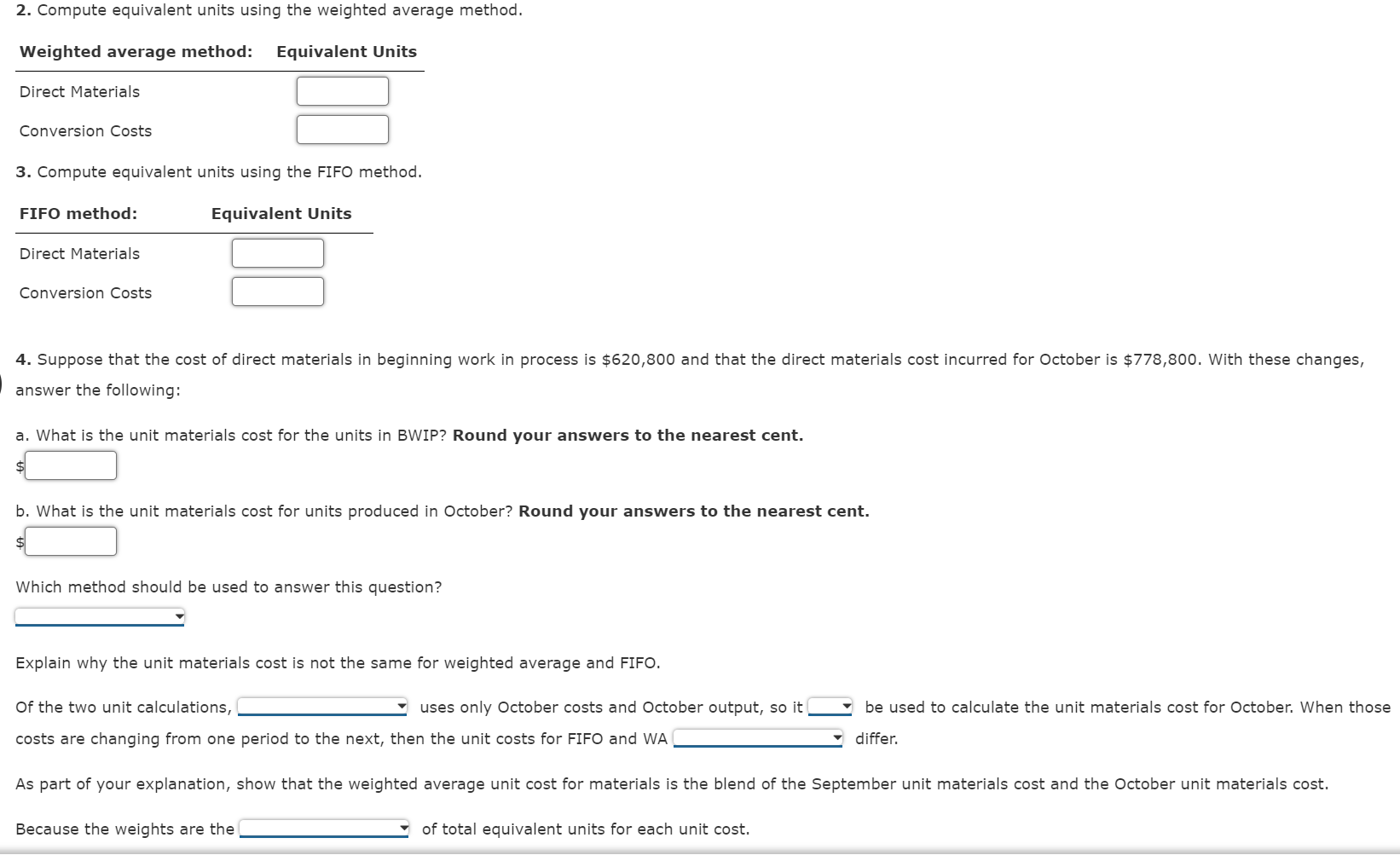Solved 2. Compute equivalent units using the weighted | Chegg.com