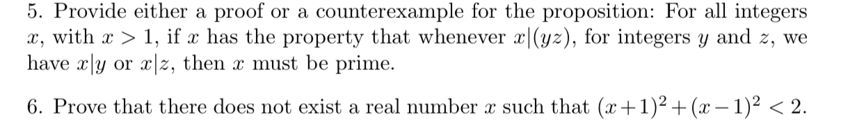 Solved 5. Provide either a proof or a counterexample for the | Chegg.com