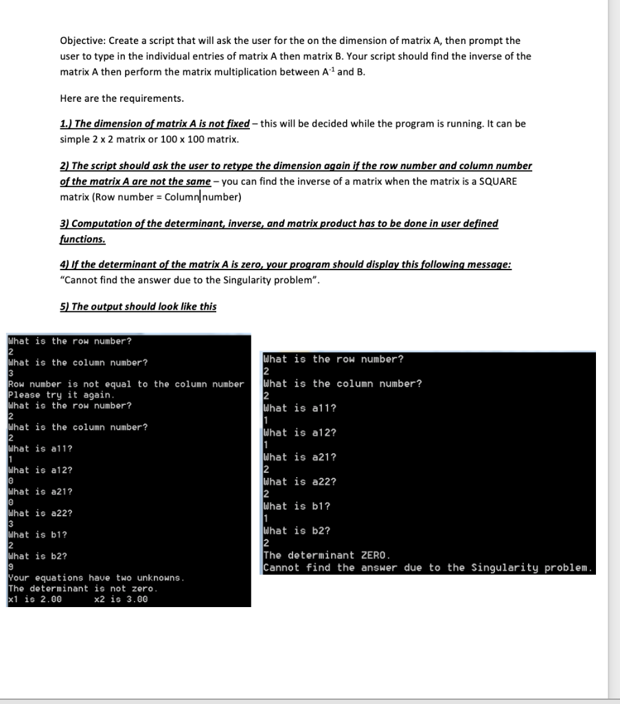 Solved Objective: Create a script that will ask the user for | Chegg.com