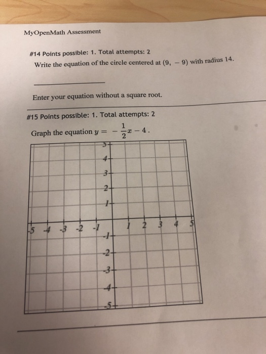 Solved MyOpenMath Assessment #14 Points possible: 1 . Total | Chegg.com