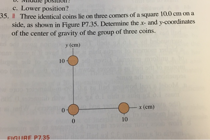 Solved c. Lower position? 35. I Three identical coins lie on | Chegg.com