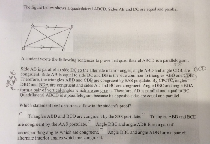 Solved: The Figure Below Shows A Quadrilateral ABCD. Sides... | Chegg.com