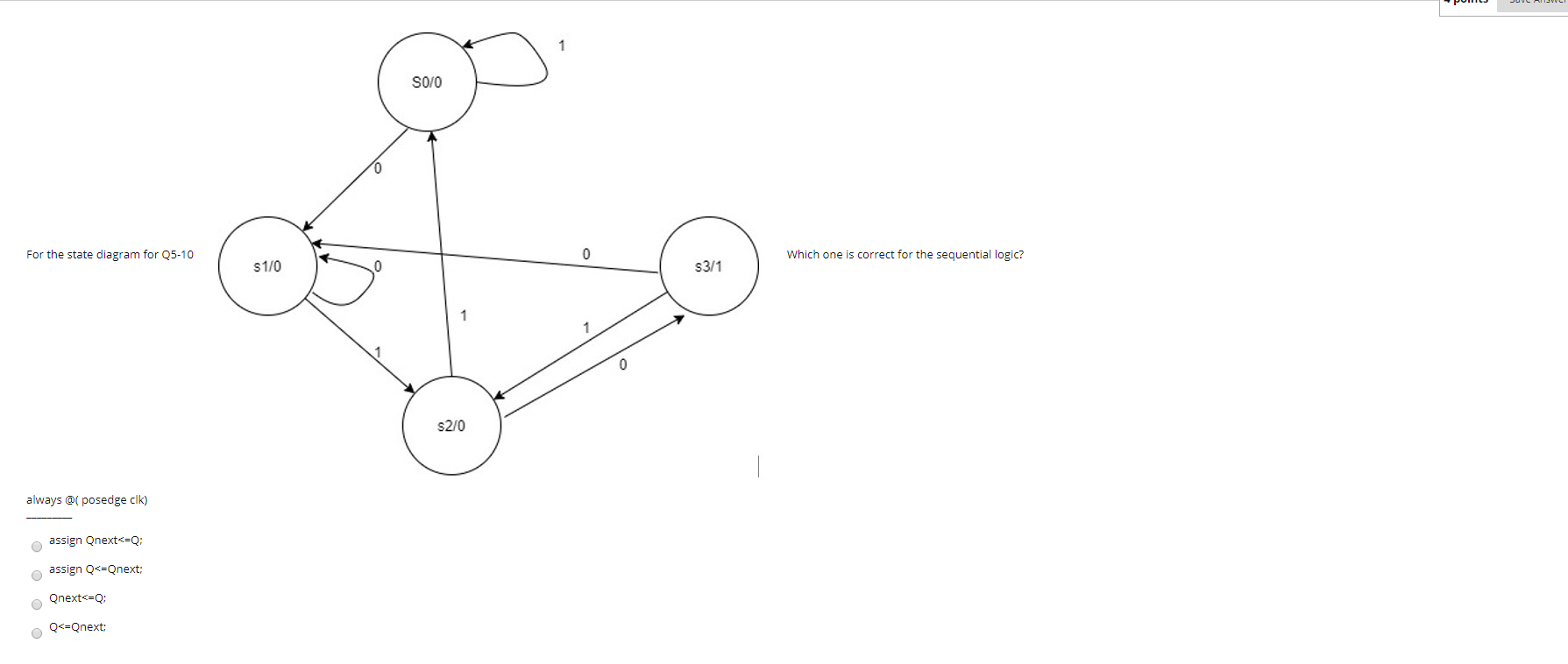 Solved S0/0 For the state diagram for Q5-10 Which of the | Chegg.com