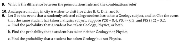 Solved 9. What is the difference between the permutations | Chegg.com