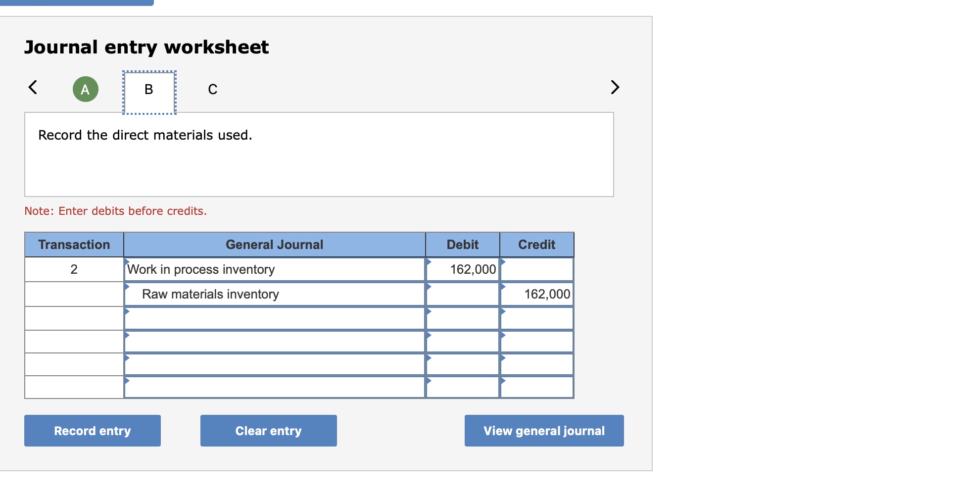 Solved Journal entry worksheet Note: Enter debits before | Chegg.com