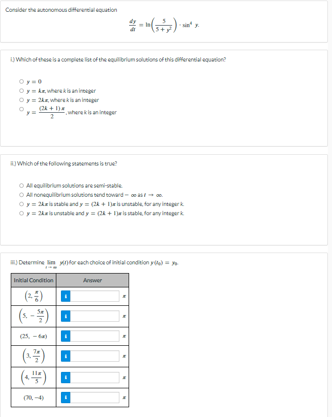 Solved Consider the autonomous differential | Chegg.com