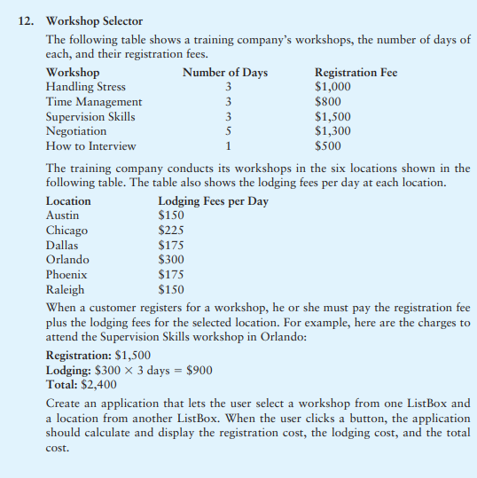 ليبيا ليبيا 12. Workshop Selector The following table | Chegg.com