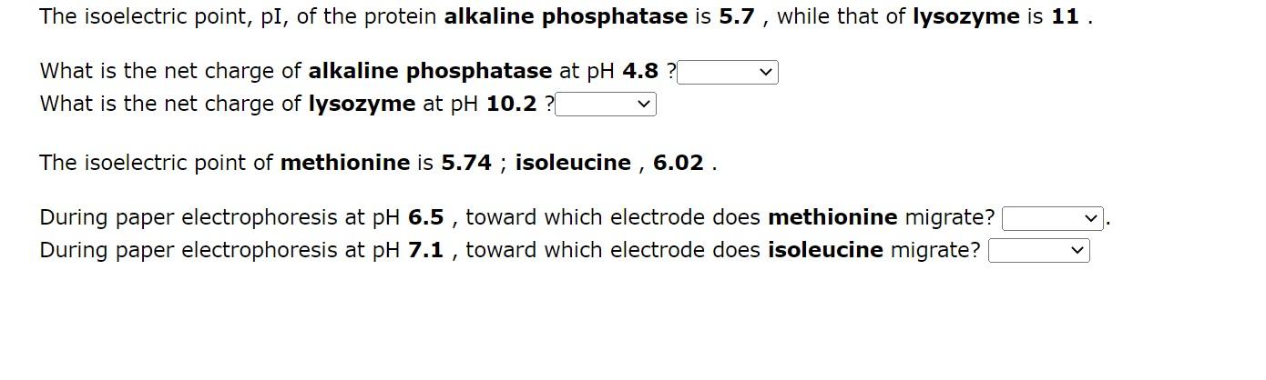 Solved The isoelectric point, pI, of the protein 3a | Chegg.com