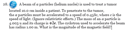 Solved A beam of α ﻿particles (helium nuclei) ﻿is used to | Chegg.com