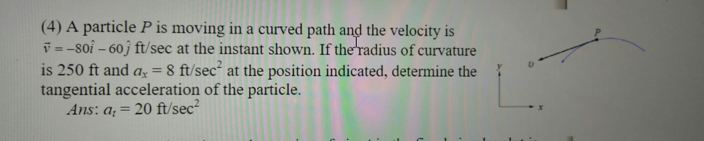 Solved (4) A particle P is moving in a curved path and the | Chegg.com