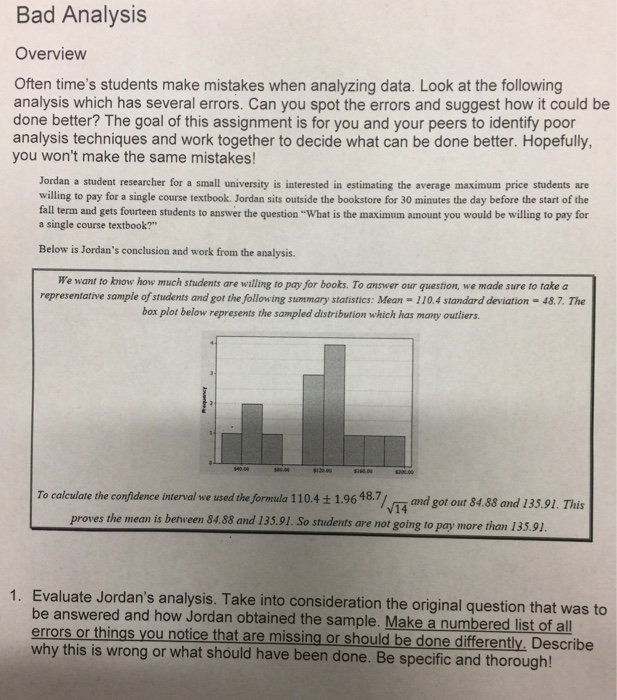Solved Bad Analysis Overview Often time's students make | Chegg.com