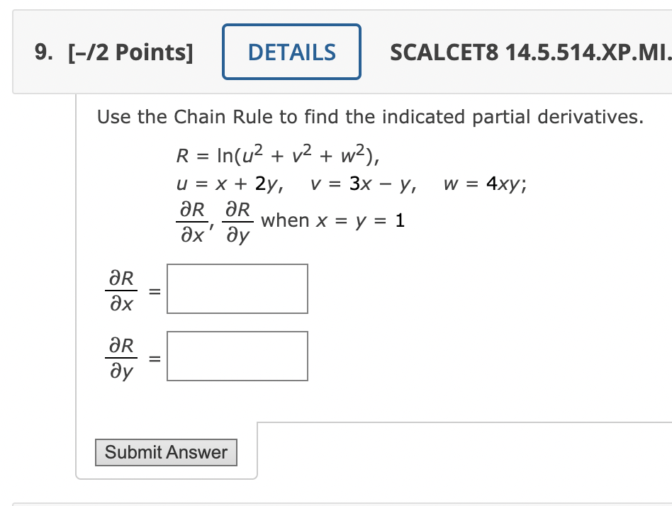 Solved Use the Chain Rule to find the indicated partial | Chegg.com