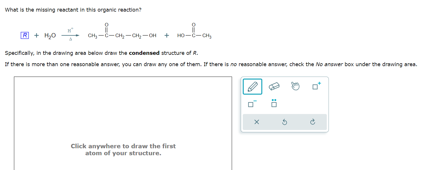 Solved What is the missing reactant in this organic | Chegg.com