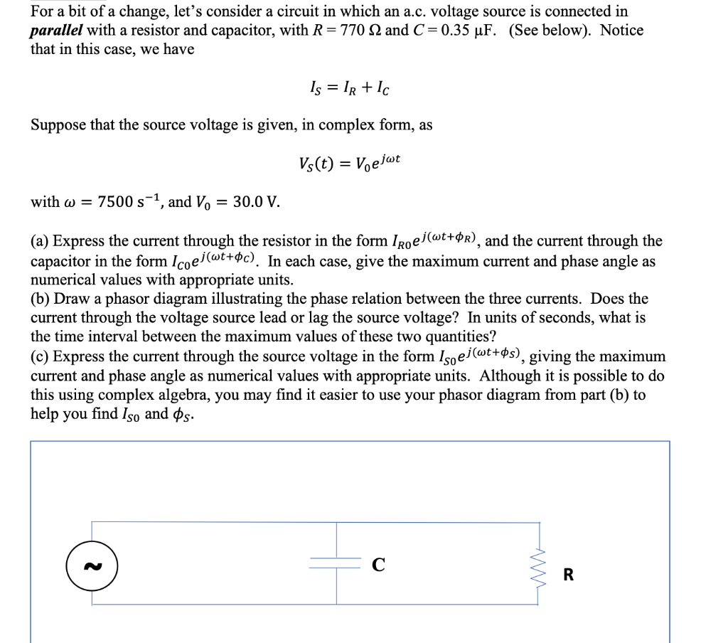 Solved For a bit of a change, let's consider a circuit in | Chegg.com