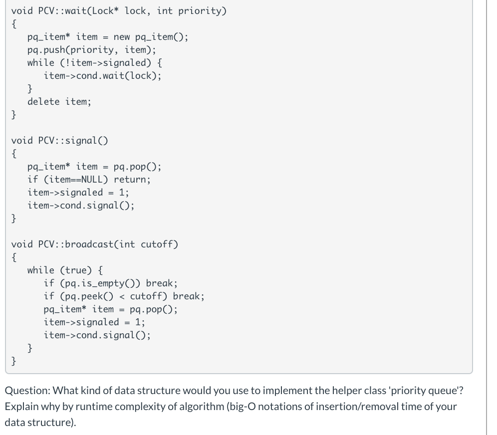 Shown below is the implementation of Priority | Chegg.com