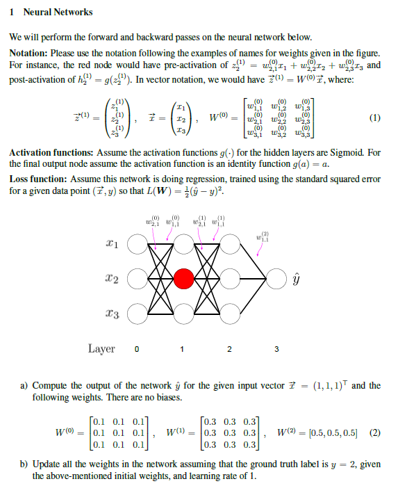 We will perform the forward and backward passes on | Chegg.com