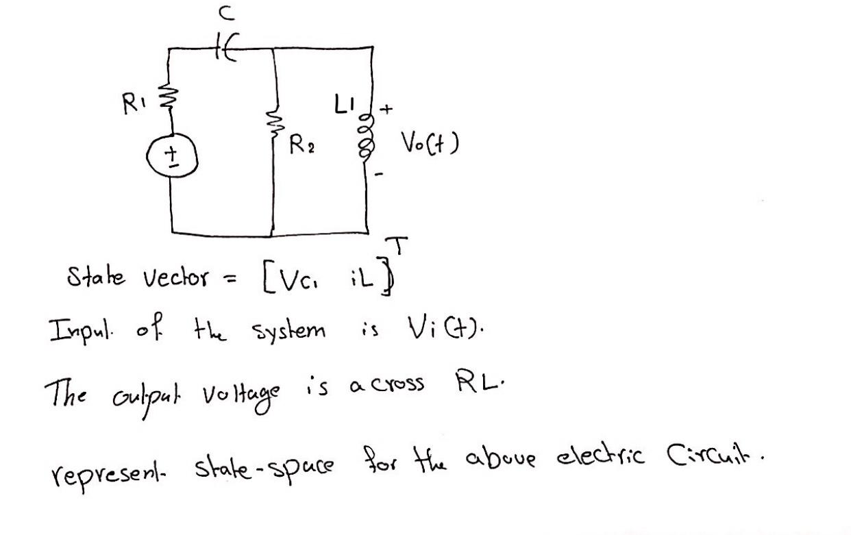 Solved State vector =[Vc1iL] | Chegg.com