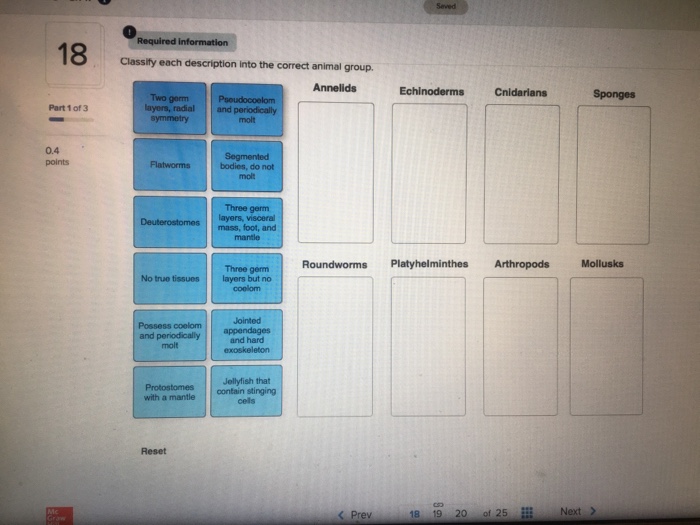 Solved Classify each description into the correct animal | Chegg.com