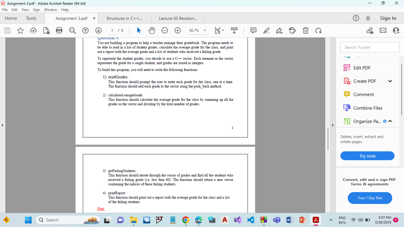 Solved (o) Assignment 3.pdf - Adobe Acrobat Reader (64-bit) | Chegg.com