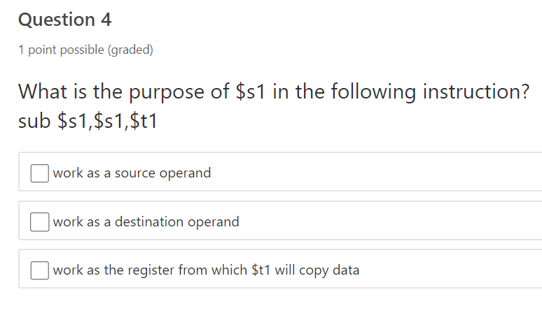 Solved Question 4 1 point possible (graded) What is the | Chegg.com