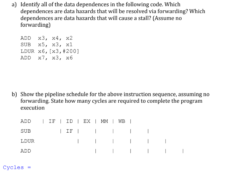 Solved a) Identify all of the data dependences in the | Chegg.com