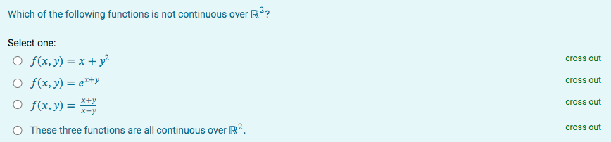 Solved Which of the following functions is not continuous | Chegg.com