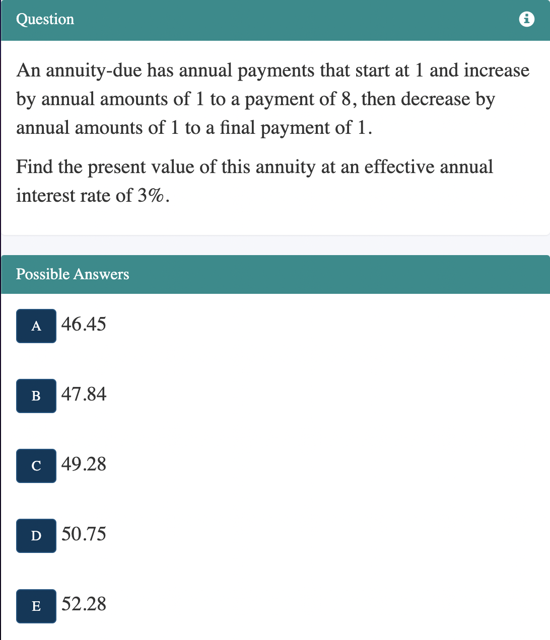 Solved An annuity-due has annual payments that start at 1 | Chegg.com