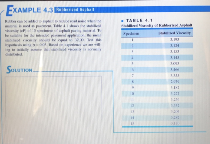 Solved FXAMPLE 4.3 Rubberized Aspha TM L SpecimenStablized | Chegg.com
