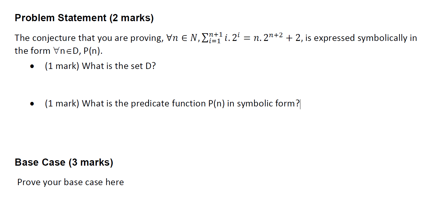 Solved Problem Statement (2 marks) The conjecture that you | Chegg.com