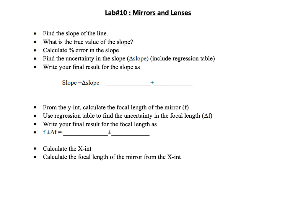 Solved Lab#10 : Mirrors and Lenses PART II: LENSES 1. Adjust | Chegg.com