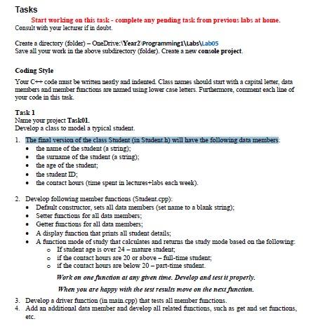 Solved Tasks Start worlaing on this task - complete any | Chegg.com