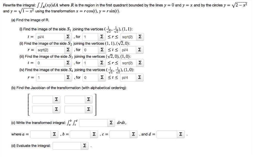 Solved Rewrite the integral: / /R(xy)dA where R is the | Chegg.com
