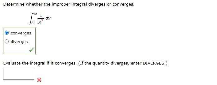 Solved Determine whether the improper integral diverges or | Chegg.com