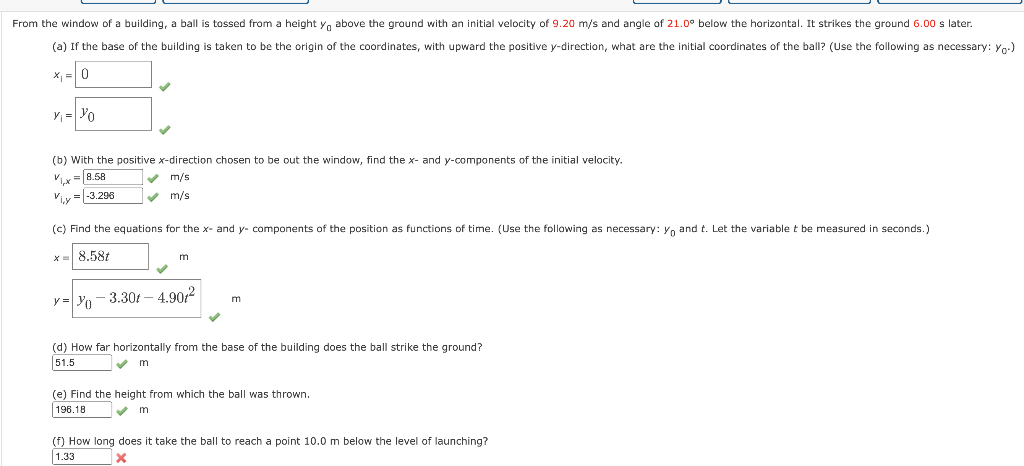 Solved om the window of a building, a ball is tossed from a | Chegg.com